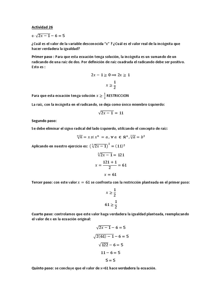 Resolución Actividad Obligatoria 3B | PDF | Ecuaciones | Raíz cuadrada