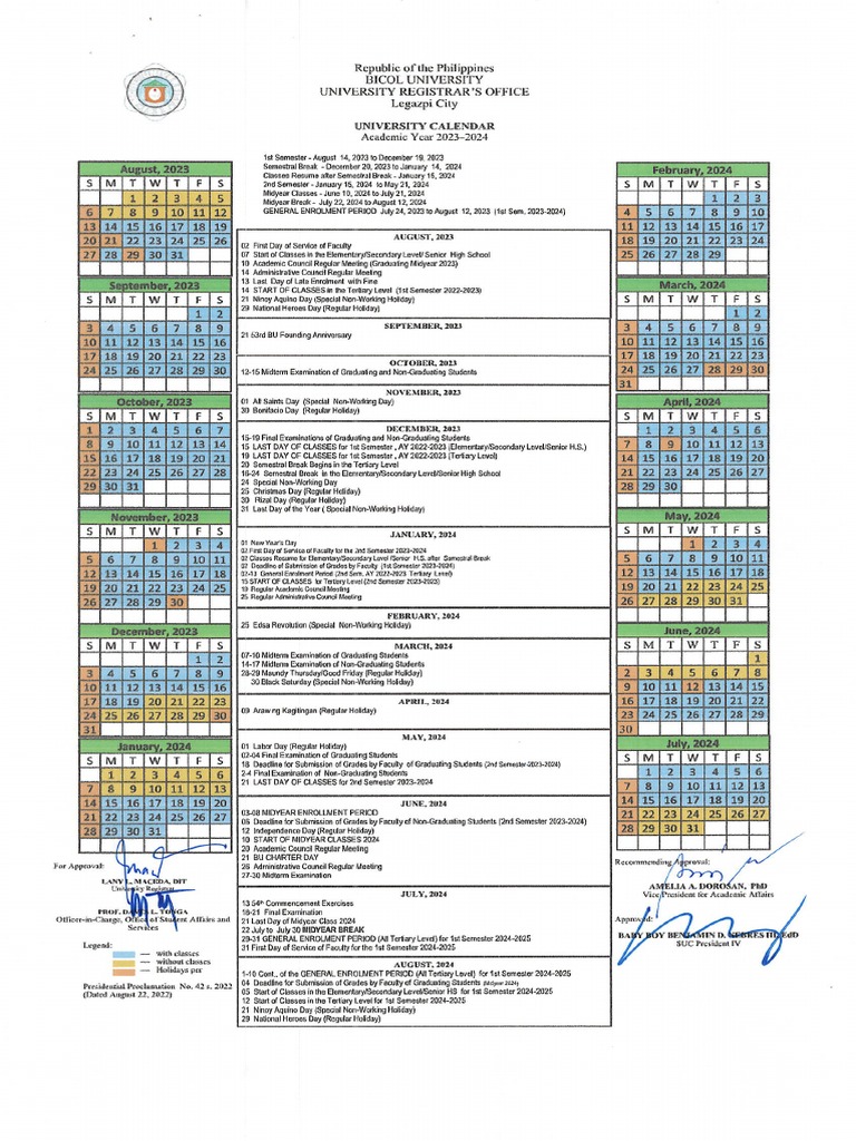 2023 2024 University Calendar | PDF