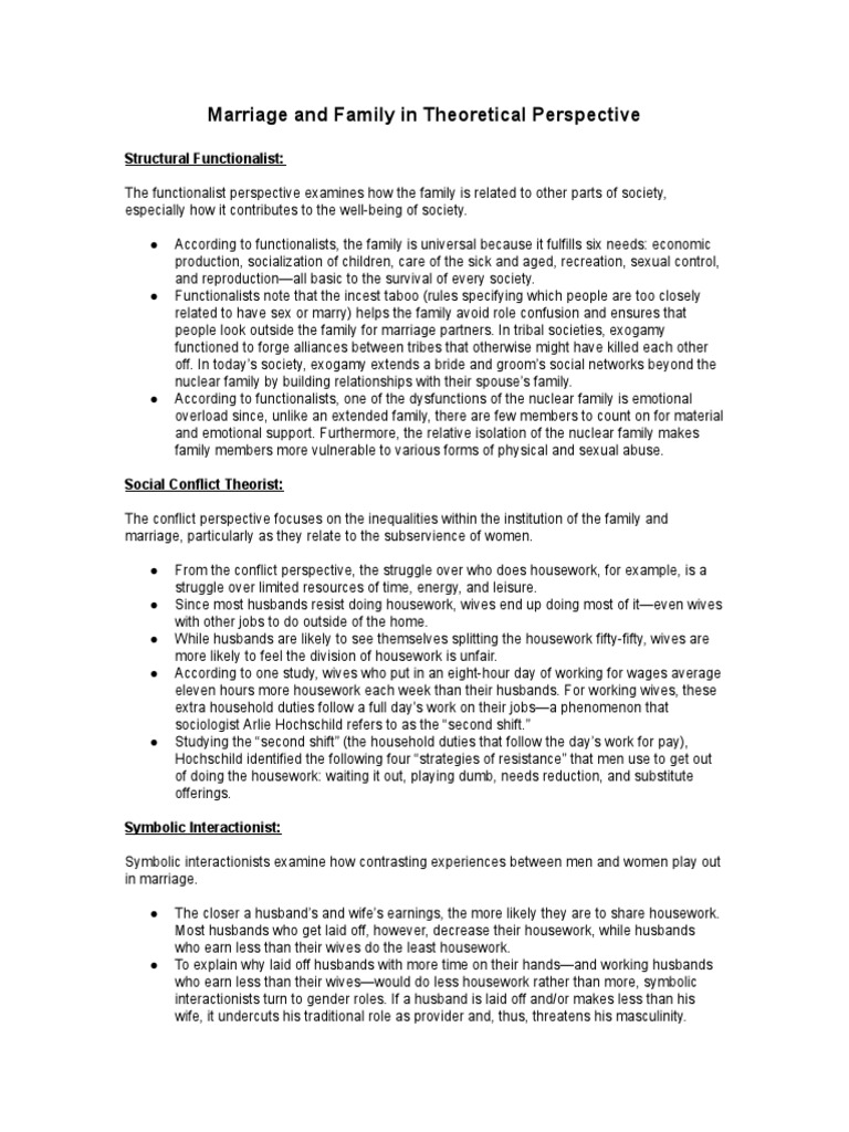 Theoretical Perspectives on Marriage | PDF | Family | Marriage