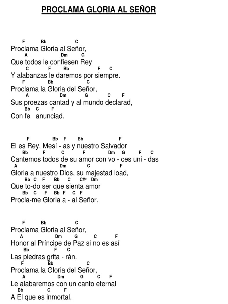 Proclama Gloria Al Señor | PDF