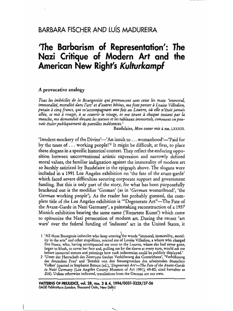 The Barbarism of Representation The Naz | PDF