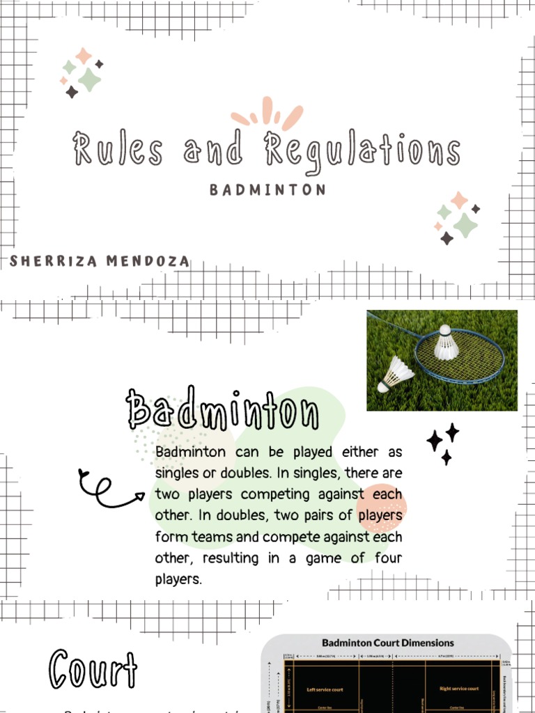 Rules and Regulations Badminton | PDF | Games Of Physical Skill ...