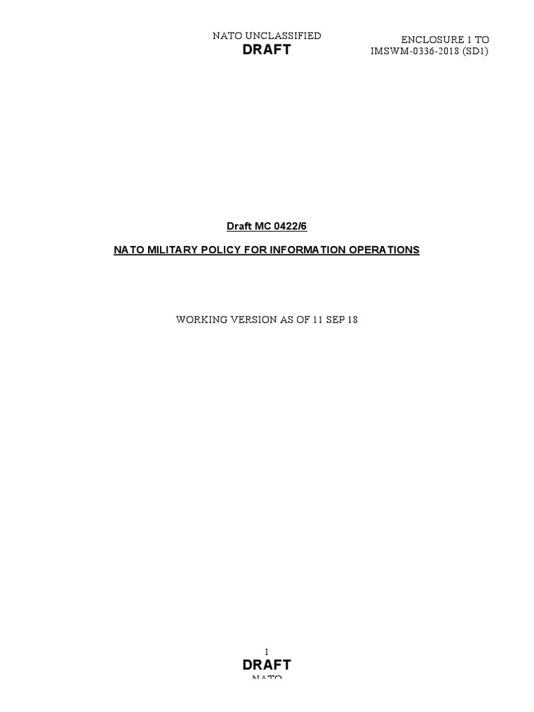 MC Draft - Info Ops - pdf1 | PDF | Nato | Information