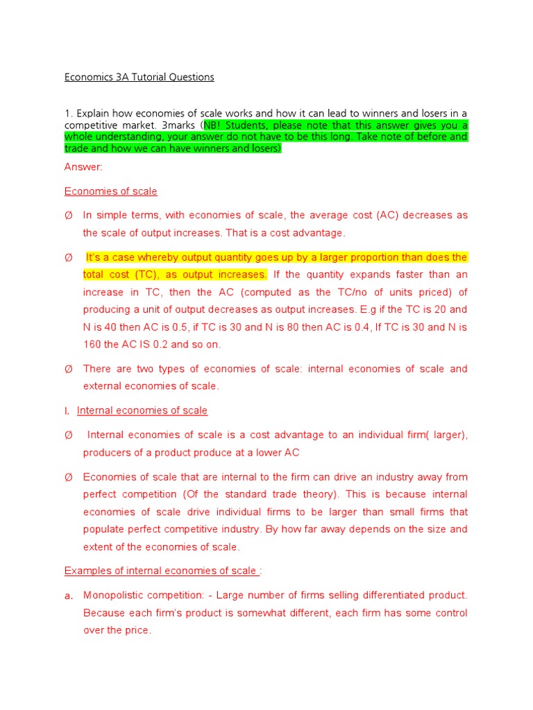 Chapter 8 Part 1 Tut Memo | PDF | Monopoly | Profit (Economics) Chapter 8 Part 1 Tut Memo | PDF | Monopoly | Profit (Economics)