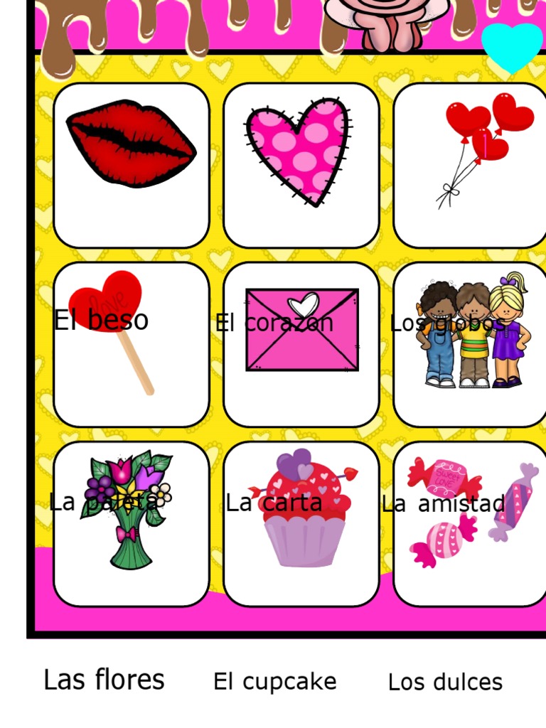 Bingo Loteria 14 de Febrero Dia Del Amor y La Amistad | PDF | Productos ...