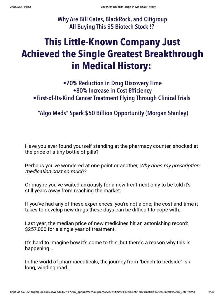 Greatest Breakthrough in Medical History Keith Kohl 29 | PDF ...