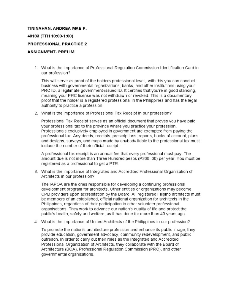 Pp2 Assignment | Download Free PDF | Architect | Identity Document