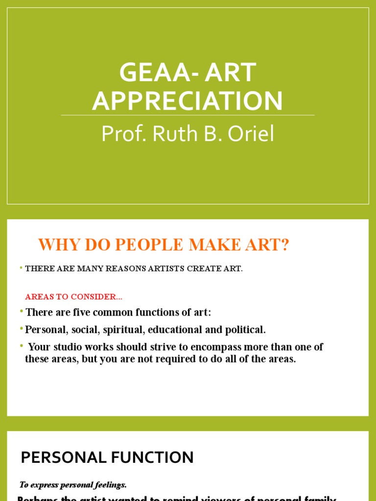 GEAA_Art-Appreciation-Lesson-1 | PDF | The Arts | Cognition