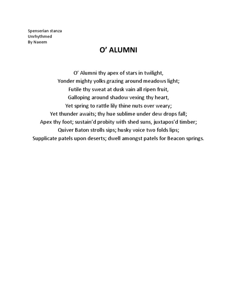 Spenserian Stanza Analysis | PDF