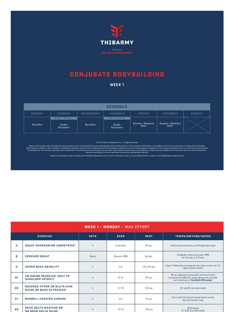 THIBARMY Prog Conjugate Bodybuilding v2 | PDF | Physical Exercise ...