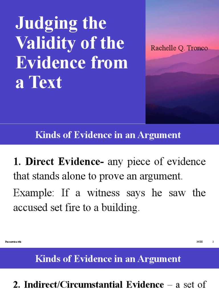 Validating Text Evidence and Logic | PDF | Fallacy | Evidence