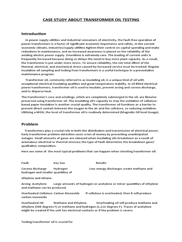 Case Study | PDF | Transformer | Physical Sciences