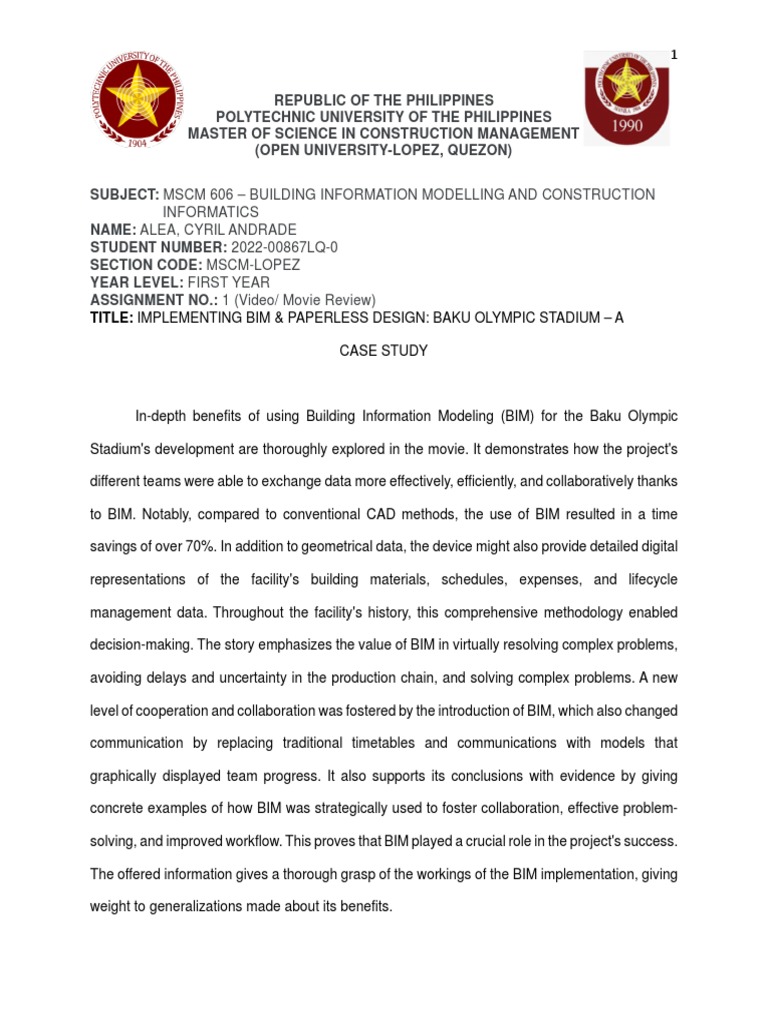 MSCM 606-Video Review Engr. Cyril Alea | PDF | Building Information Modeling | Cognitive Science