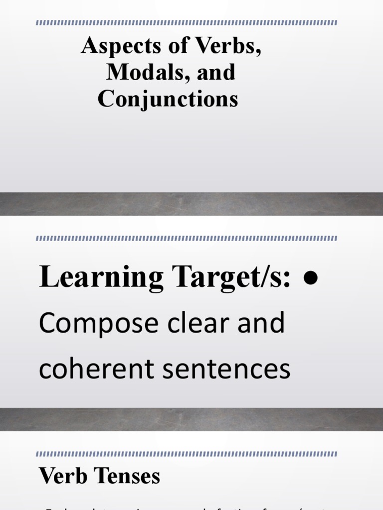 Grade 5 - Aspects of Verb | PDF