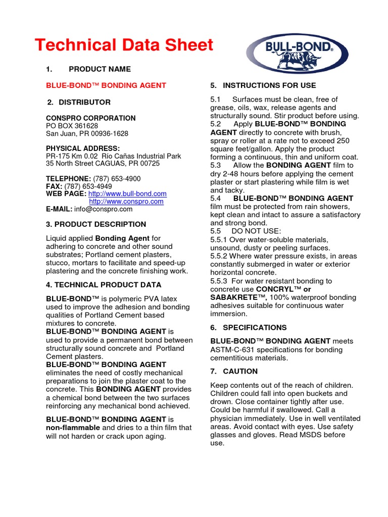 Blue Bond Bonding 2004 01 | PDF | Concrete | Plaster