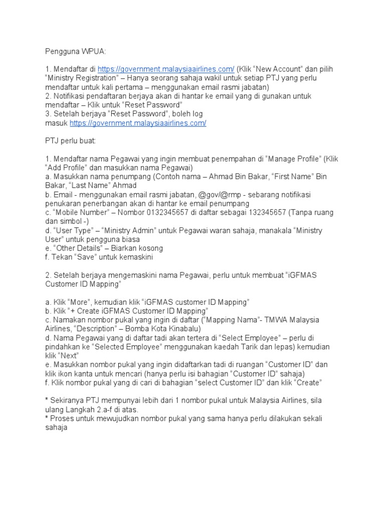 Panduan Pendaftaran GOM Portal Malaysia | PDF