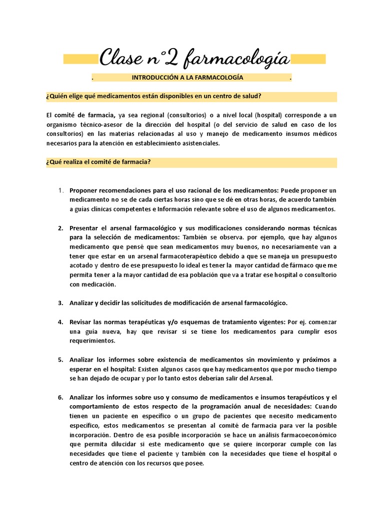 Clase N°2 Farmacología | PDF | Medicamentos con receta | Prescripción médica
