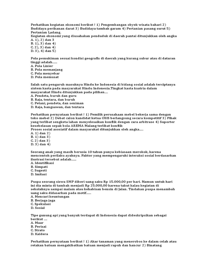 Contoh Soal Osn Ips | PDF