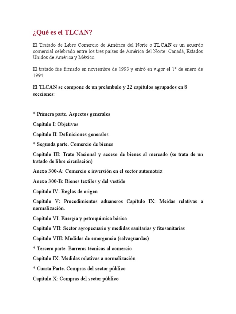 Qué-es-el-TLCAN | PDF | Arancel | Tratado de Libre Comercio Norteamericano