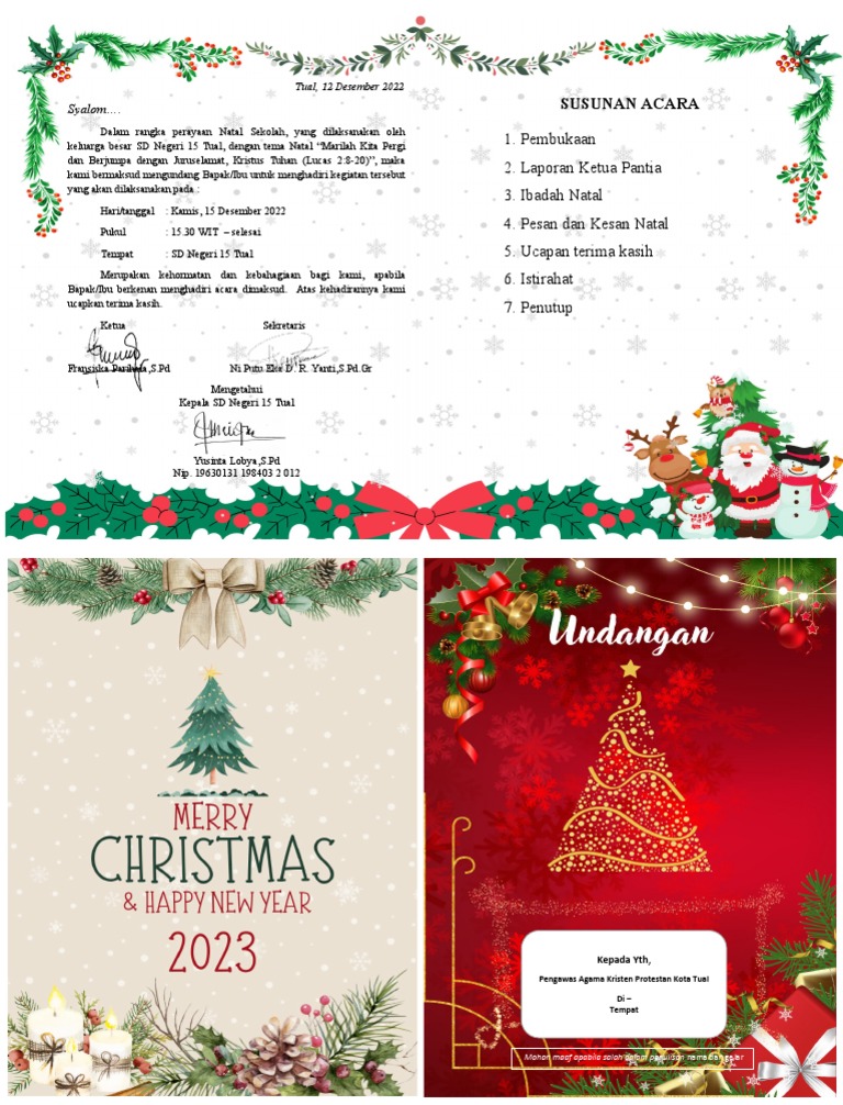 Undangan Perayaan Natal Sekolah 2022 | PDF
