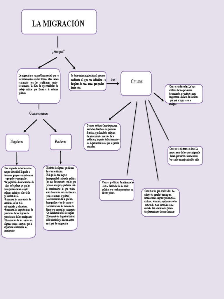 Mapa Conceptual de La Migracion 2 | PDF | Migración humana | Ciencias económicas