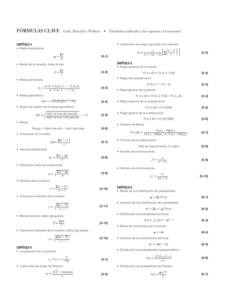 Formulario Estadistica | PDF | Regresión lineal | Teoría de la estimación