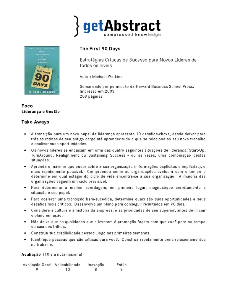 The First 90 Days-Português | PDF