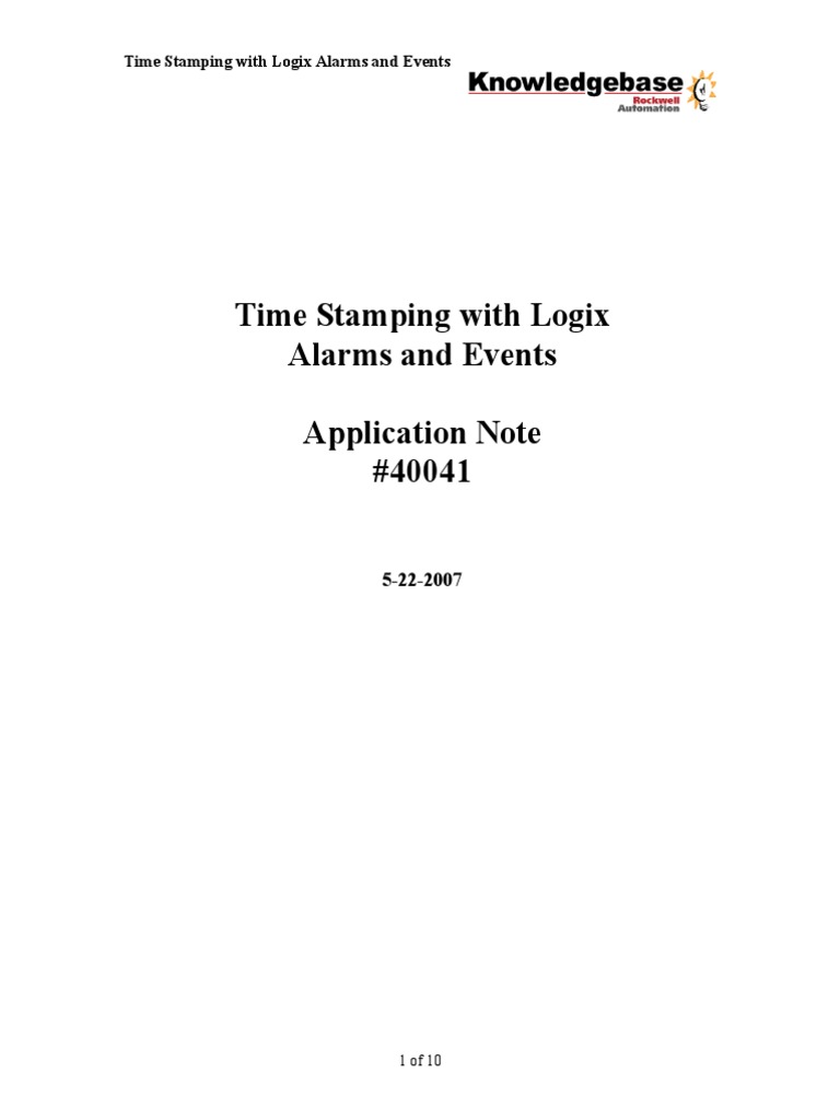 Time Stamps For Alarms and Events | PDF | Clock | Accuracy And Precision