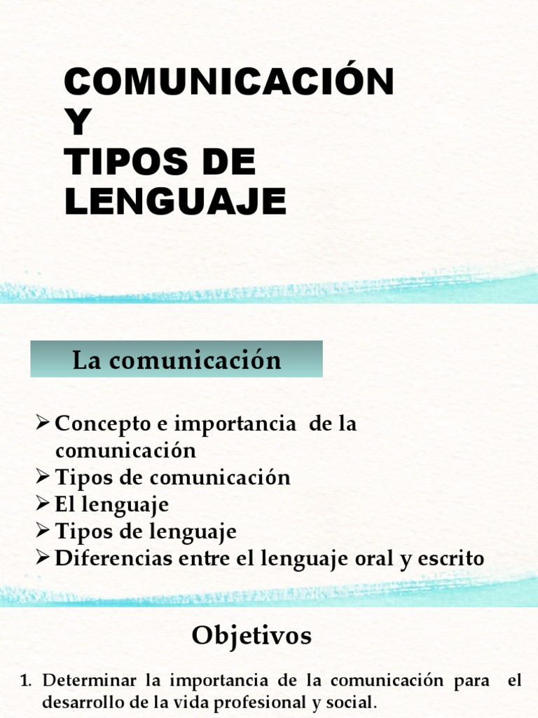 Comunicación y Tipos de Lenguaje | PDF | Comunicación | Comunicación no ...