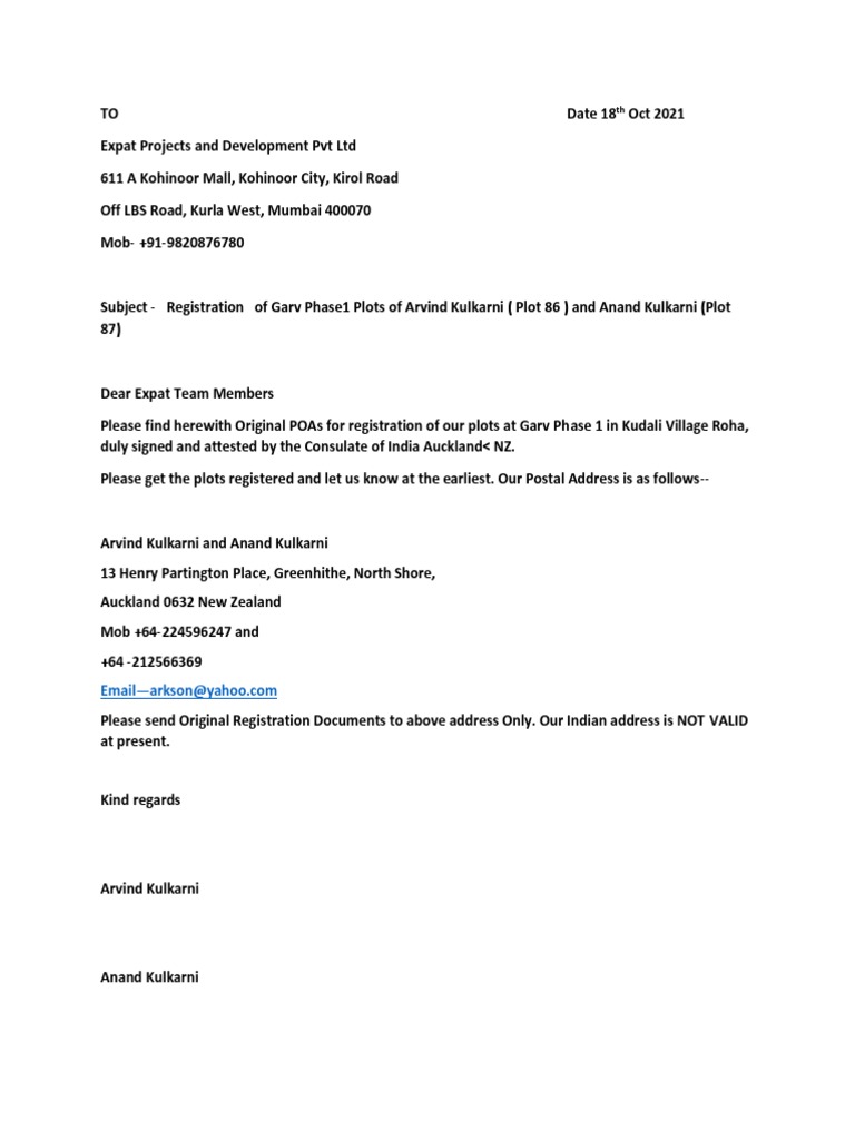 Expat Garv Plots Registration | PDF