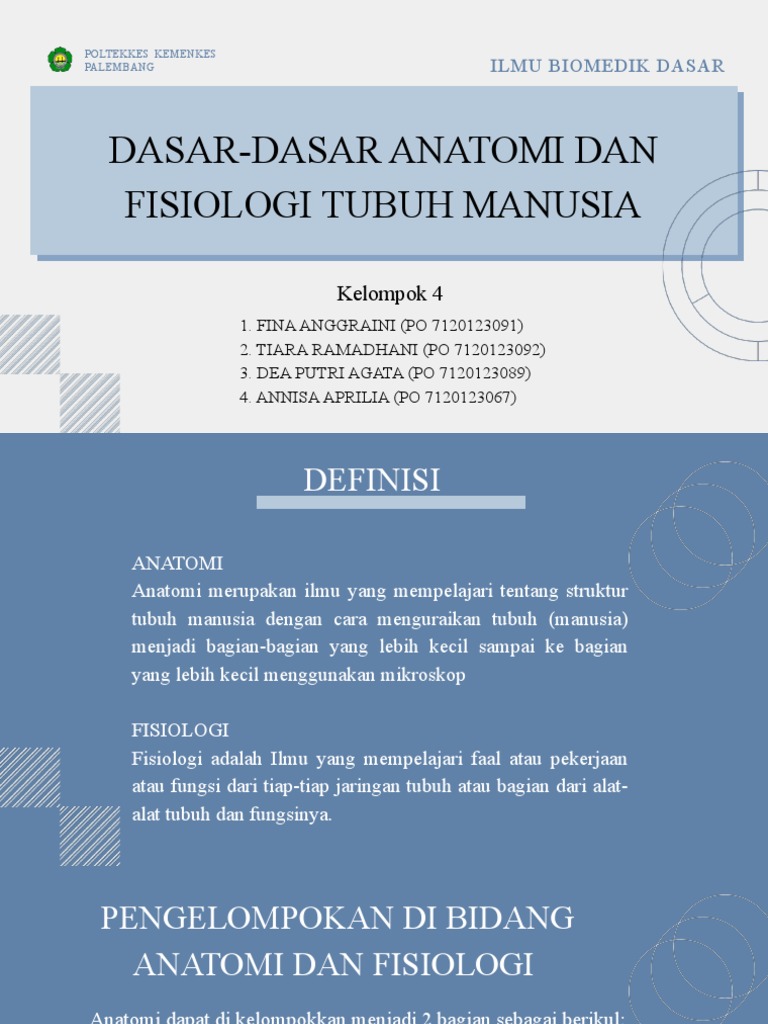 Dasar-Dasar Anatomi Dan Fisiologi Tubuh Manusia | PDF