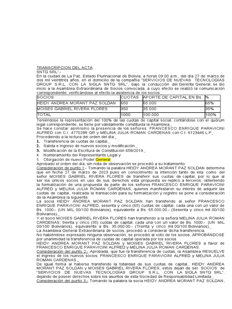 Acta 2 | PDF | Derecho