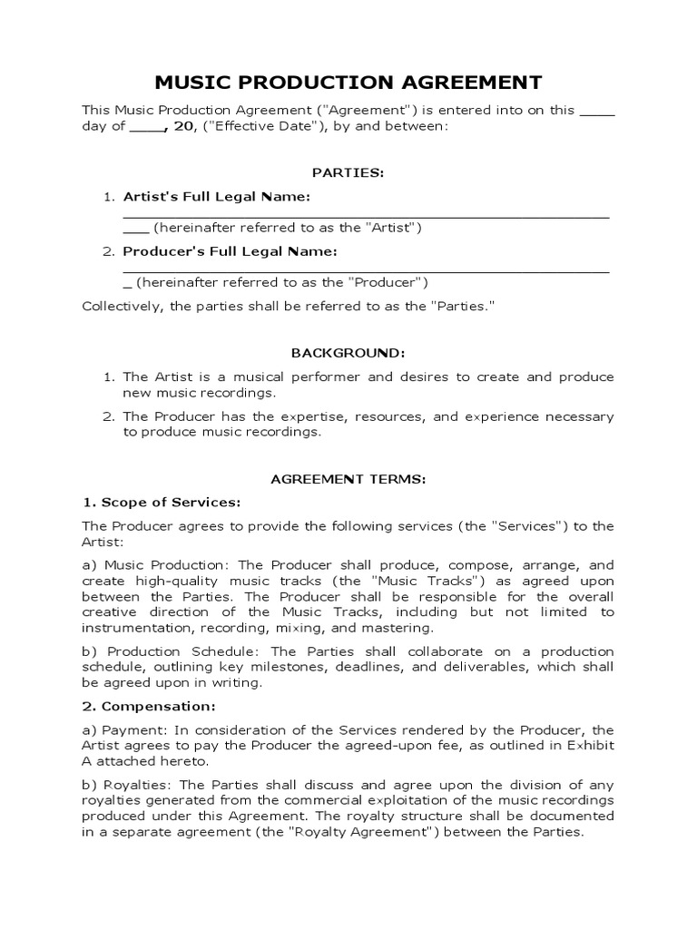 Music Production Agreement | PDF | Royalty Payment | Property Law
