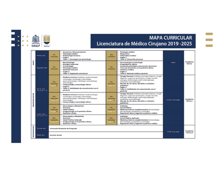Mapa Curricular Licenciatura Medico Cirujano | PDF