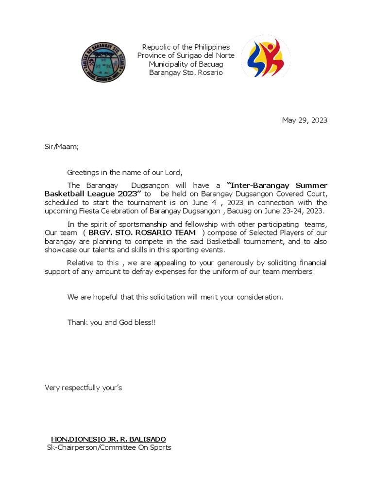 Solicitation for Basketball Team Uniforms | PDF