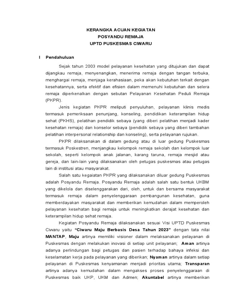 Kak Posyandu Remaja | PDF