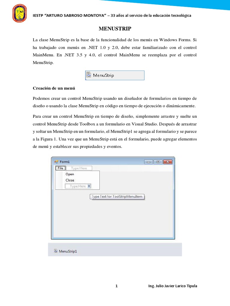 MENUSTRIP | PDF | Ventana (informática) | Software