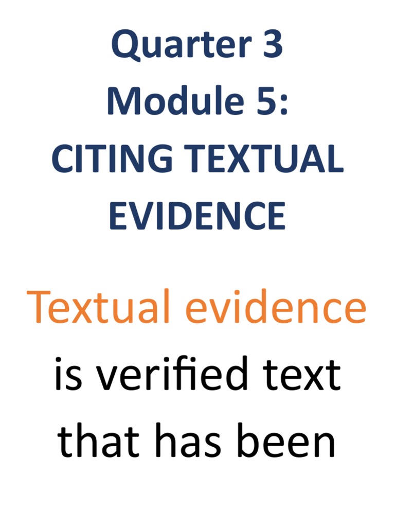 Textual Evidence | PDF