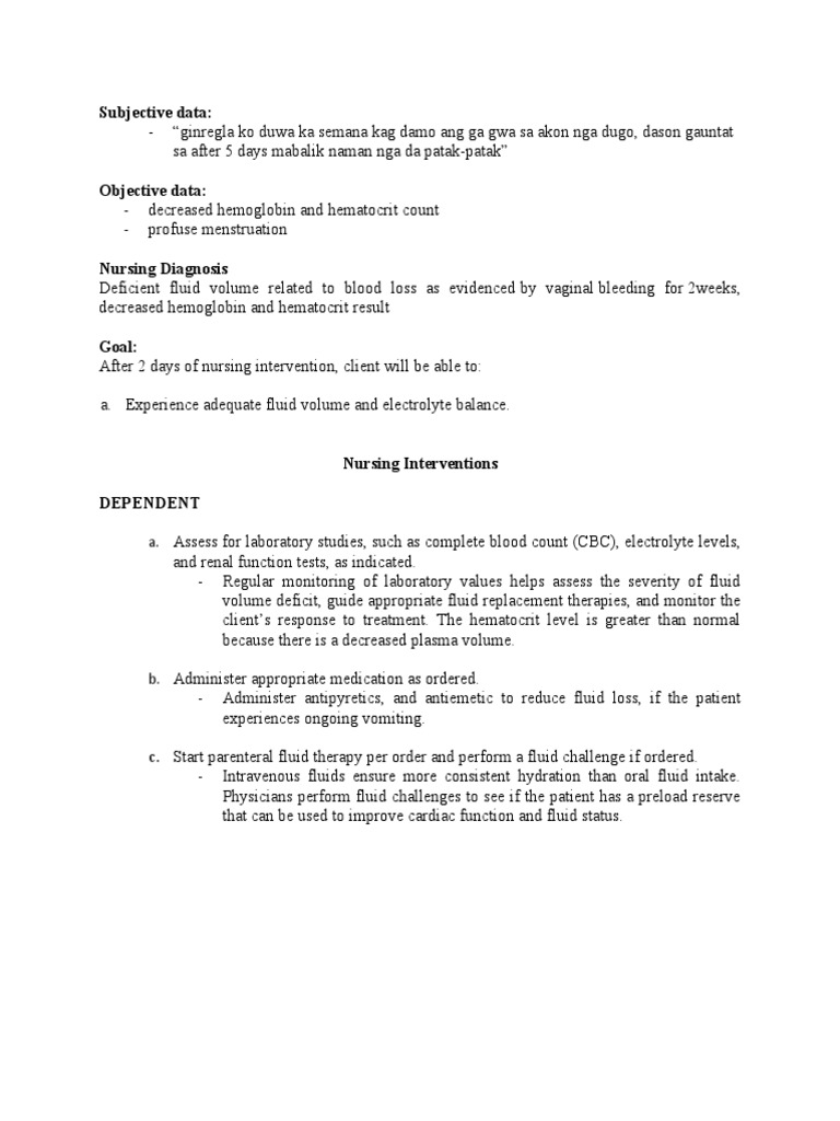 NCP Deficient | PDF | Dehydration | Body Fluids