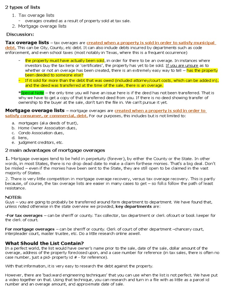 2 Types of Lists | Download Free PDF | Mortgage Law | Foreclosure