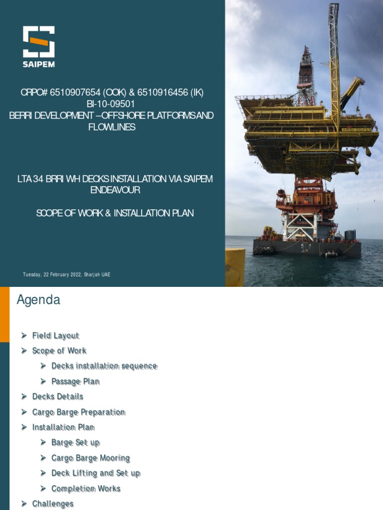 Berri Project Installation Plan Overview | PDF | Watercraft | Ships