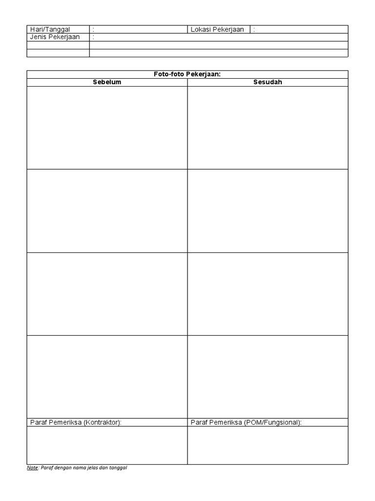 Form Foto Checklist Fit Out | PDF