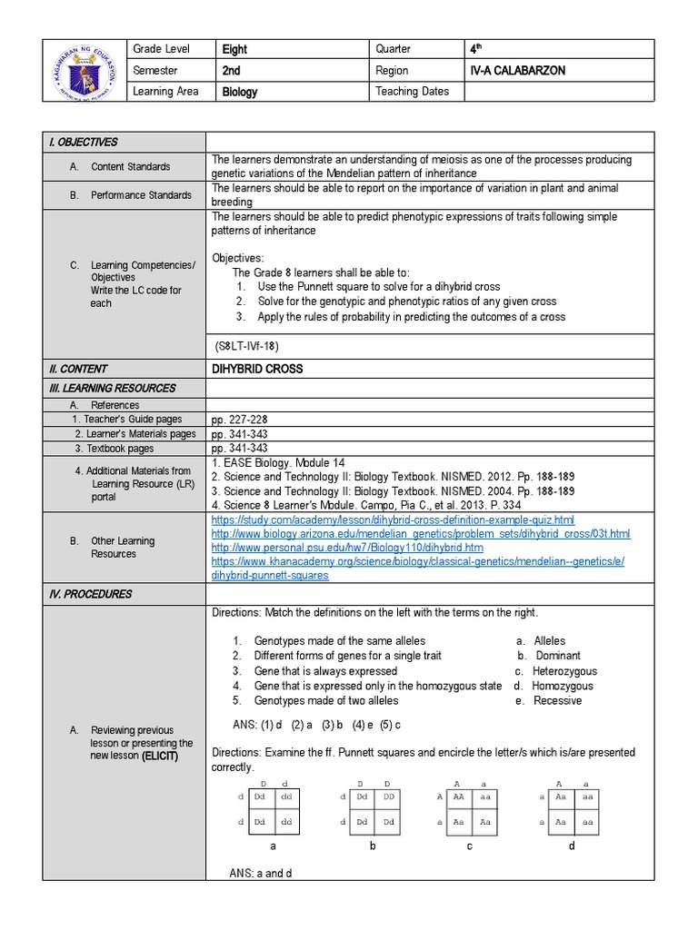Understanding Dihybrid Crosses in Biology | PDF | Genotype | Genetics