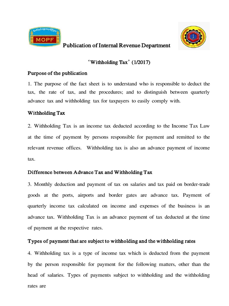 Withholding Tax (Eng) | PDF | Double Taxation | Taxes