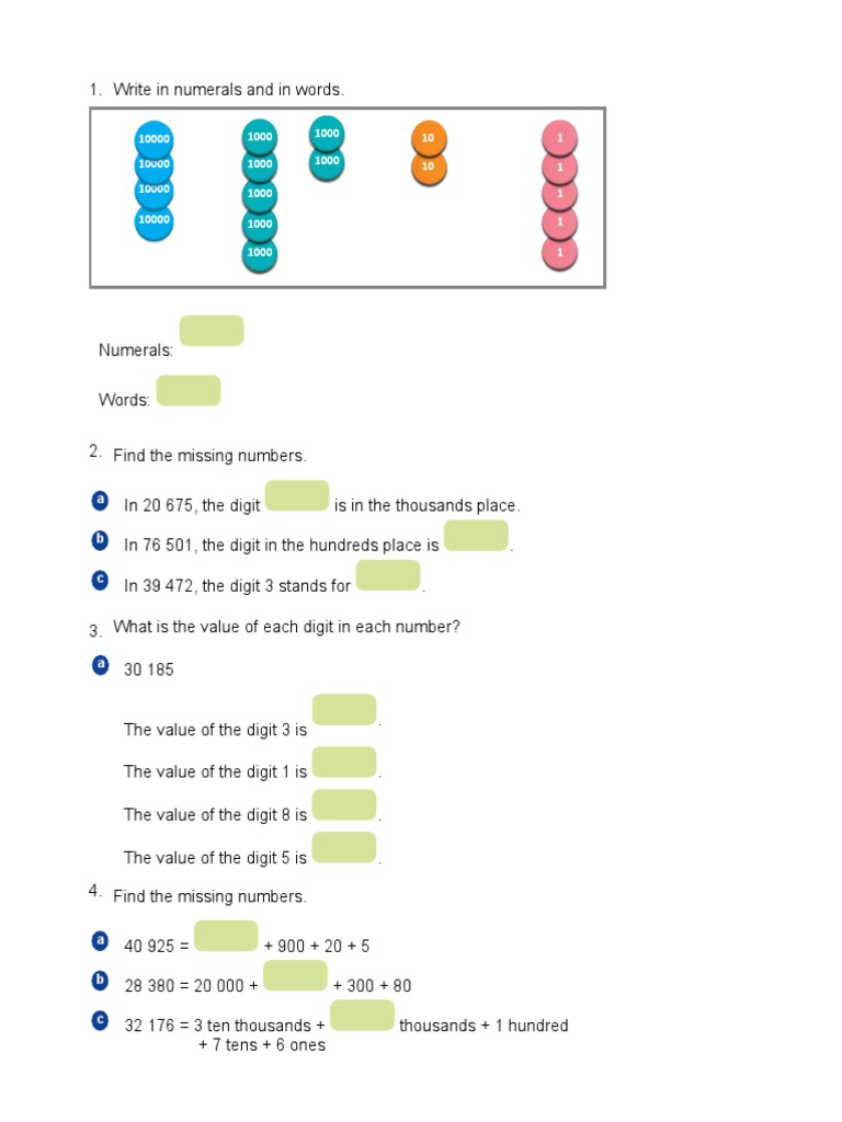 Review Math Whole Number | PDF