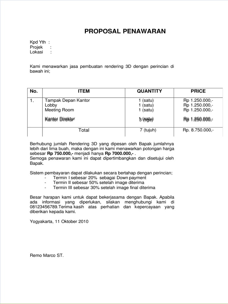 Dokumen - Tips - Proposal Penawaran 3d | PDF