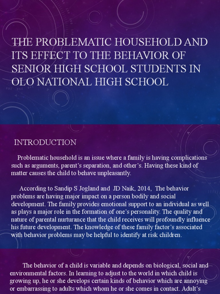 The Problematic Household and Its Effect To The Behavior of Senior High ...