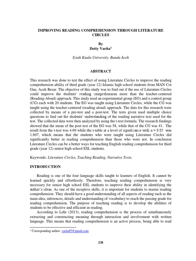 Literature Circle | PDF | Reading Comprehension | English As A Second ...