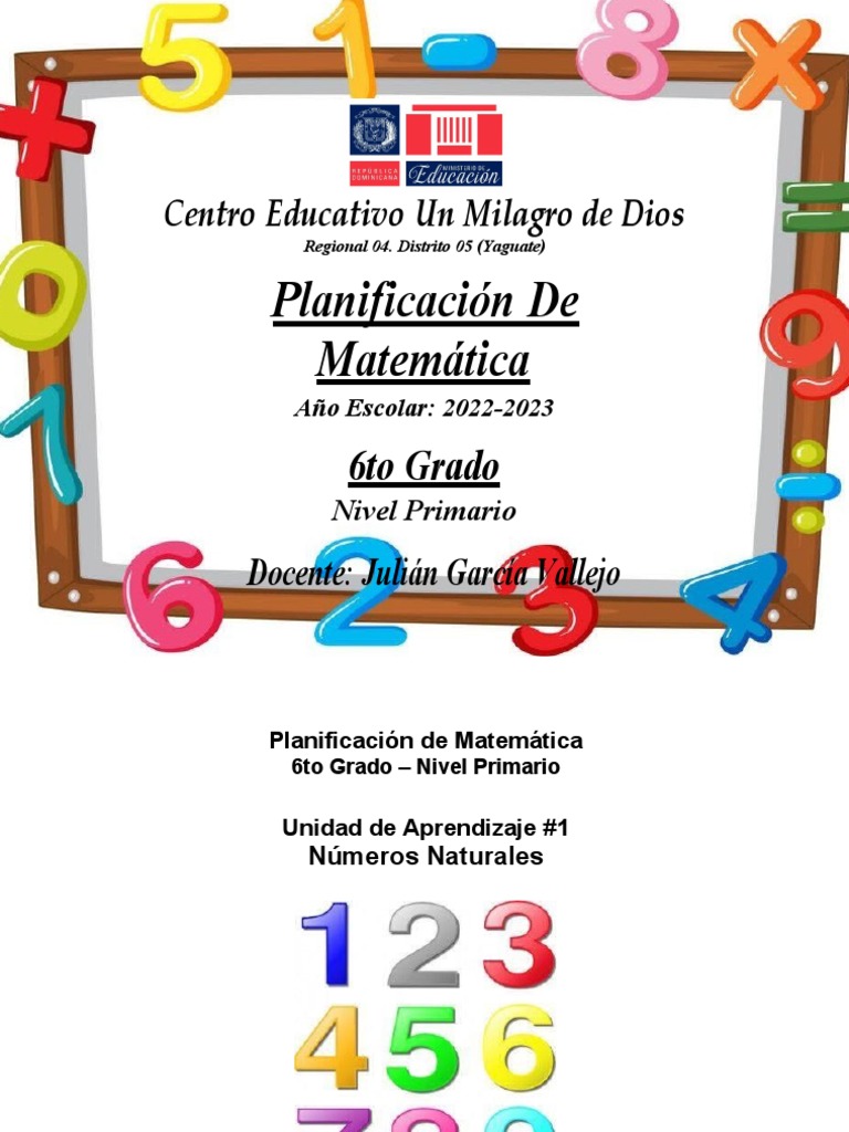 Matemáticas 6to Grado: Números Naturales | PDF | Exponenciación | Entero