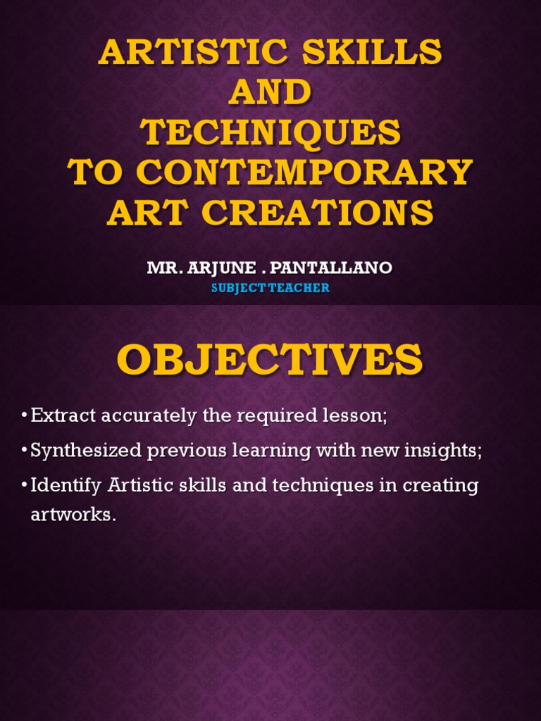 Artistic Skills in Contemporary Art | PDF | Printmaking | Collage